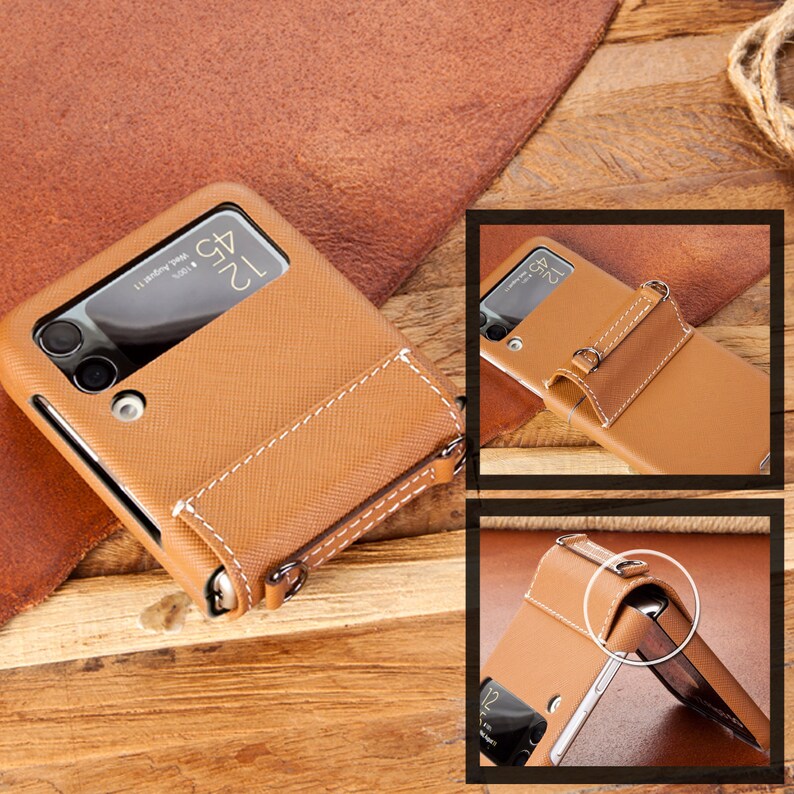 Leather Galaxy Z Flip 3 Case / 3 Colors minute Touch / by - Etsy