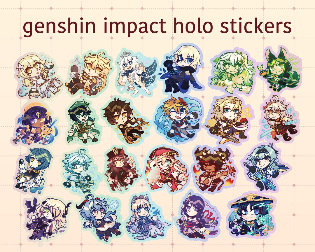 Genshin Impact Holographic Stickers - Etsy