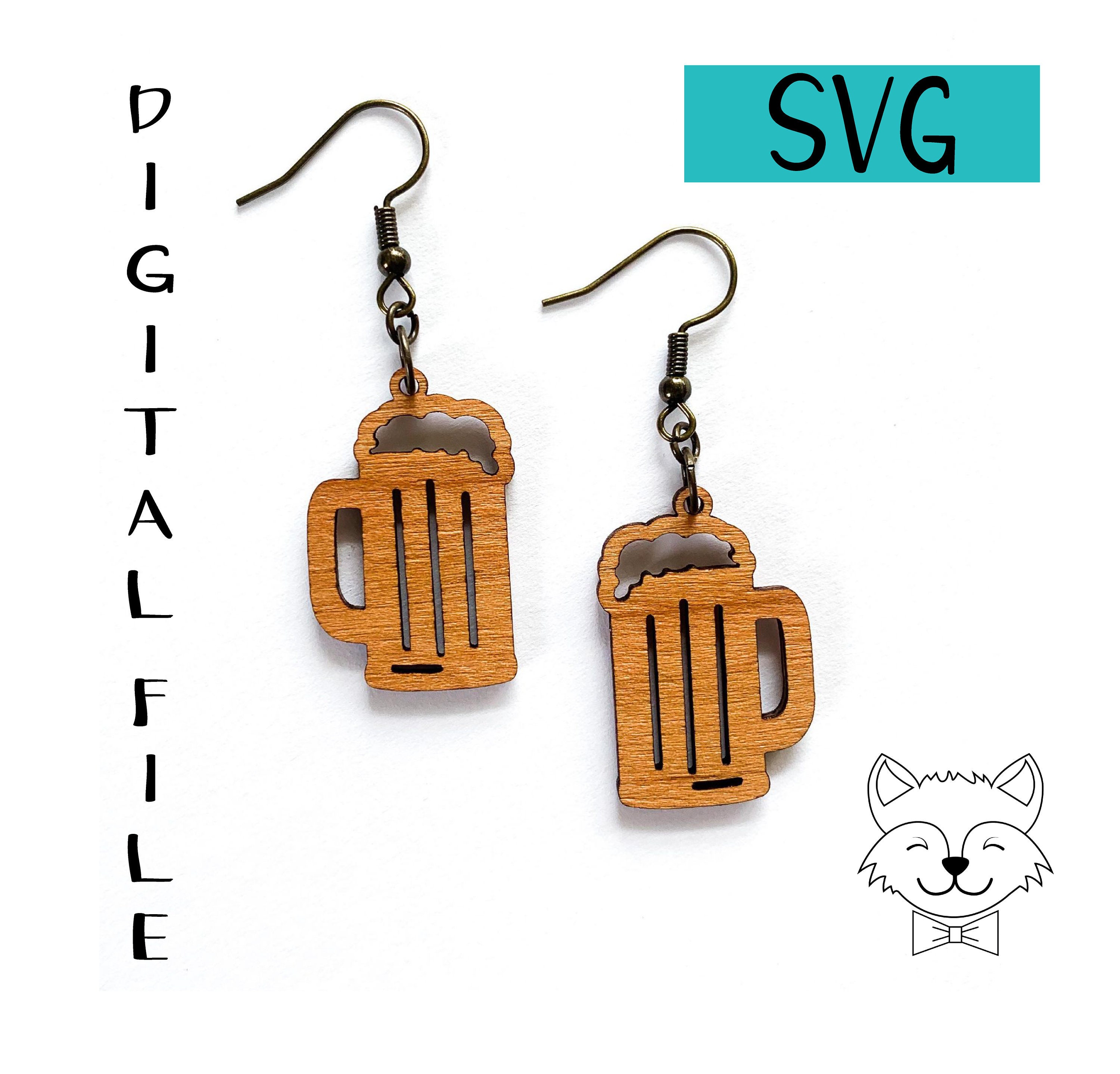 Beer Stein Mug Earring File - SVG - Digital Download - Etsy