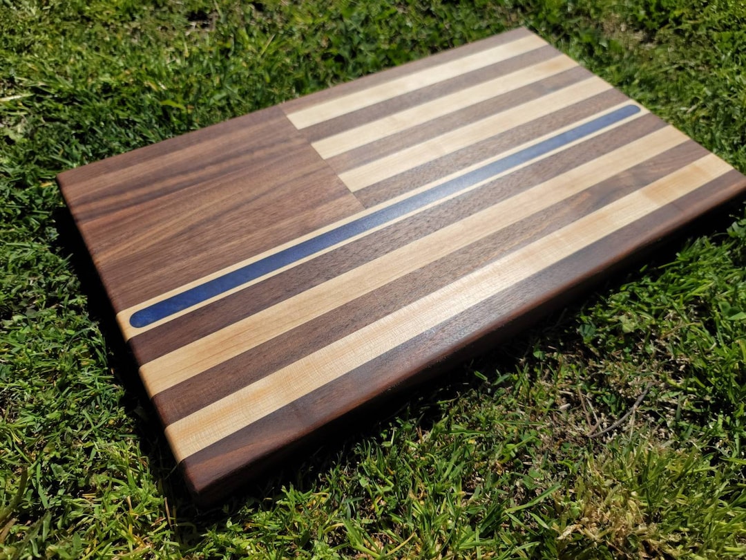 This Blue Line Flag Butcher Block - Etsy