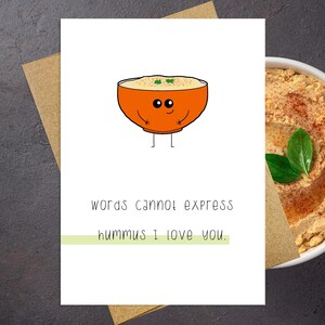 Hummus I Love You Greeting Card I Love You Card Funny - Etsy
