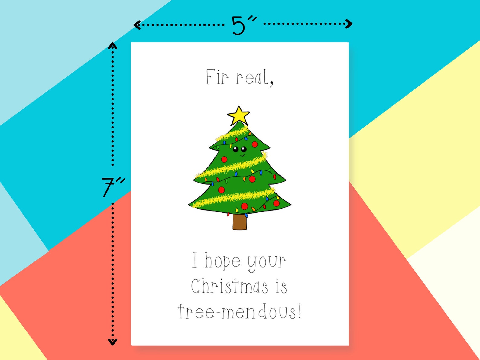 Christmas Tree Punny Christmas Card Funny Christmas Card - Etsy