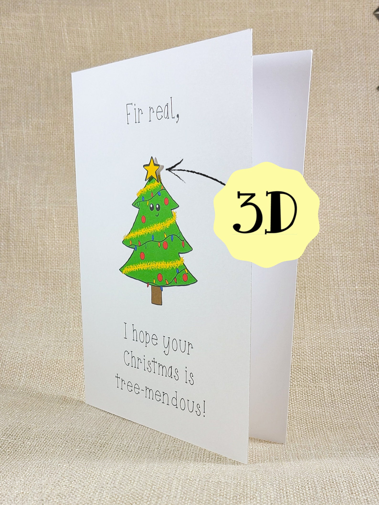 Christmas Tree Punny Christmas Card Funny Christmas Card - Etsy
