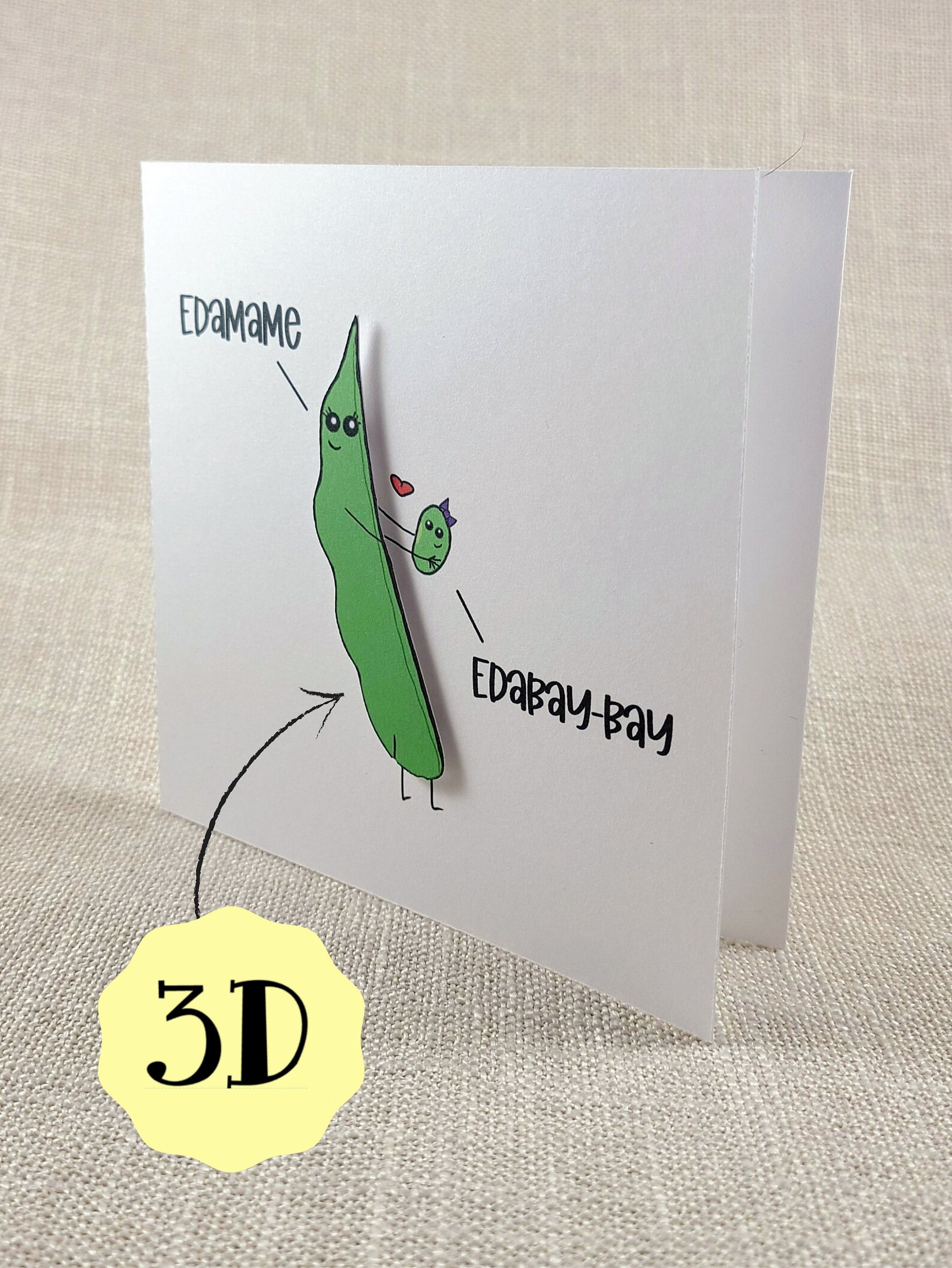 Edamame Pun Card Funny Card Funny Baby Shower Card Funny - Etsy