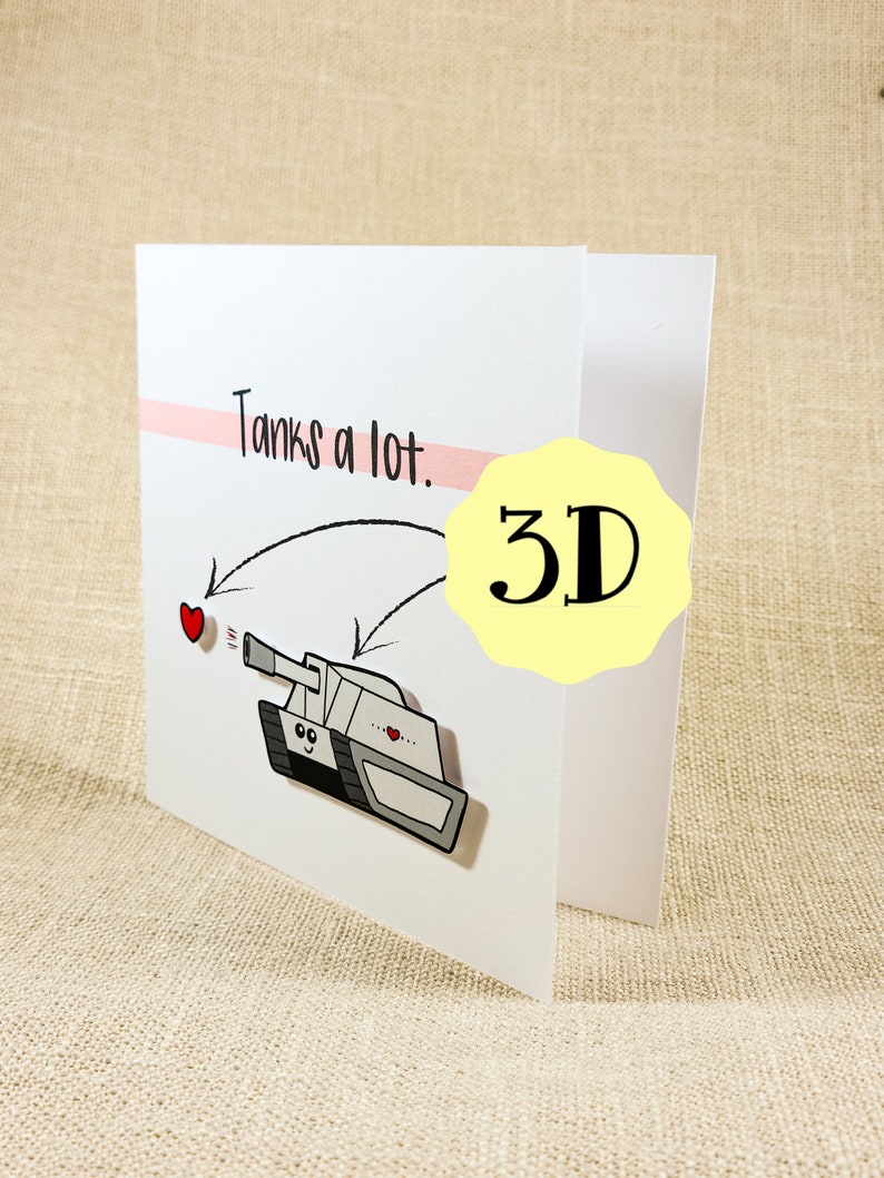 Tanks A Lot Thank You Card Cute Thank You Card Funny Pun - Etsy