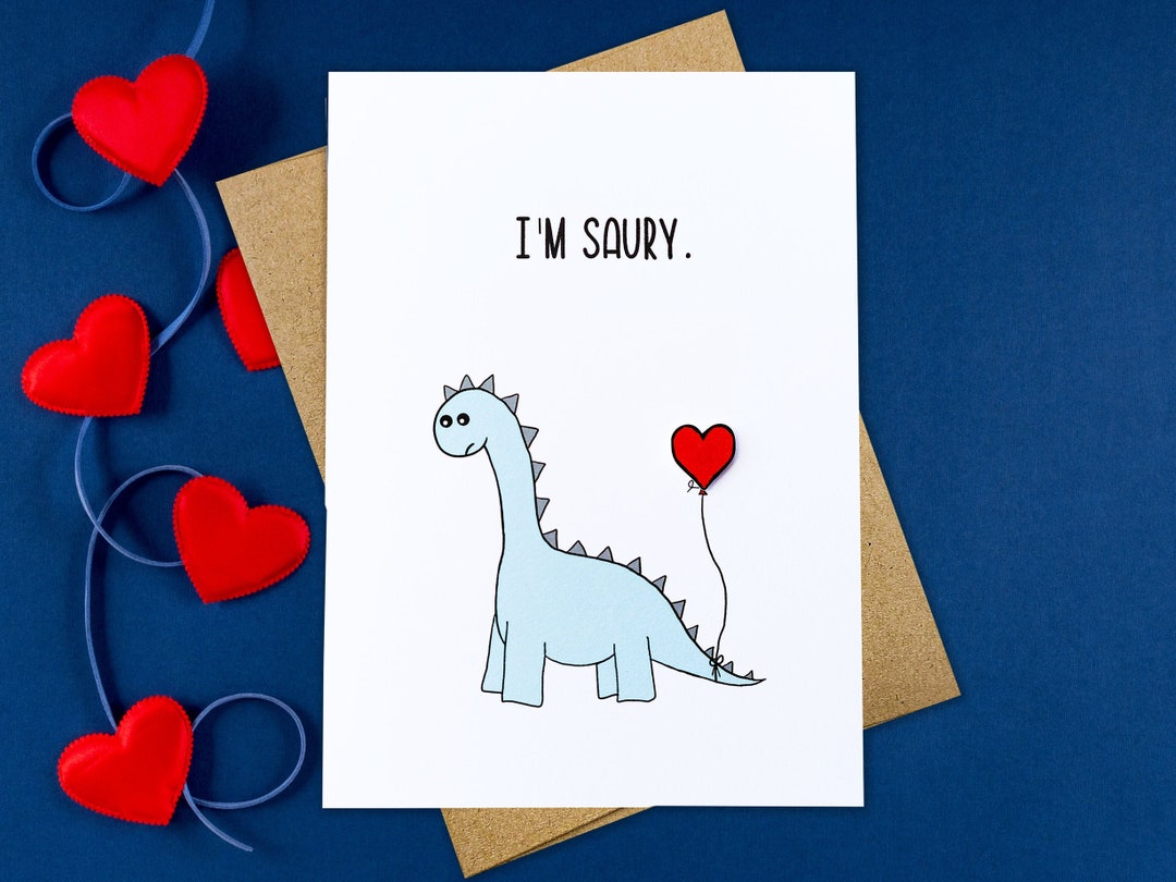 Dinosaur Apology Card I'm Sorry Card Sympathy Card - Etsy