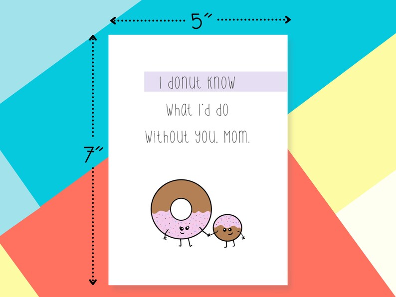 Donut Card for Mom Happy Mother's Day Card Mom - Etsy