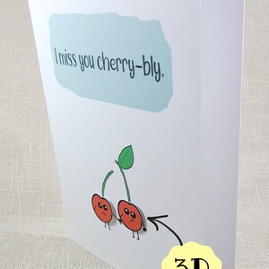 Miss You Cherry-bly Card I Miss You Card Pun Card | Etsy