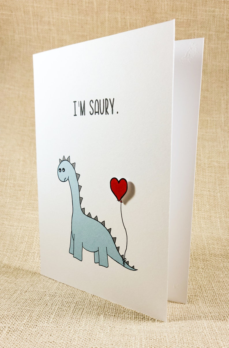 Dinosaur Apology Card I'm Sorry Card Sympathy Card | Etsy
