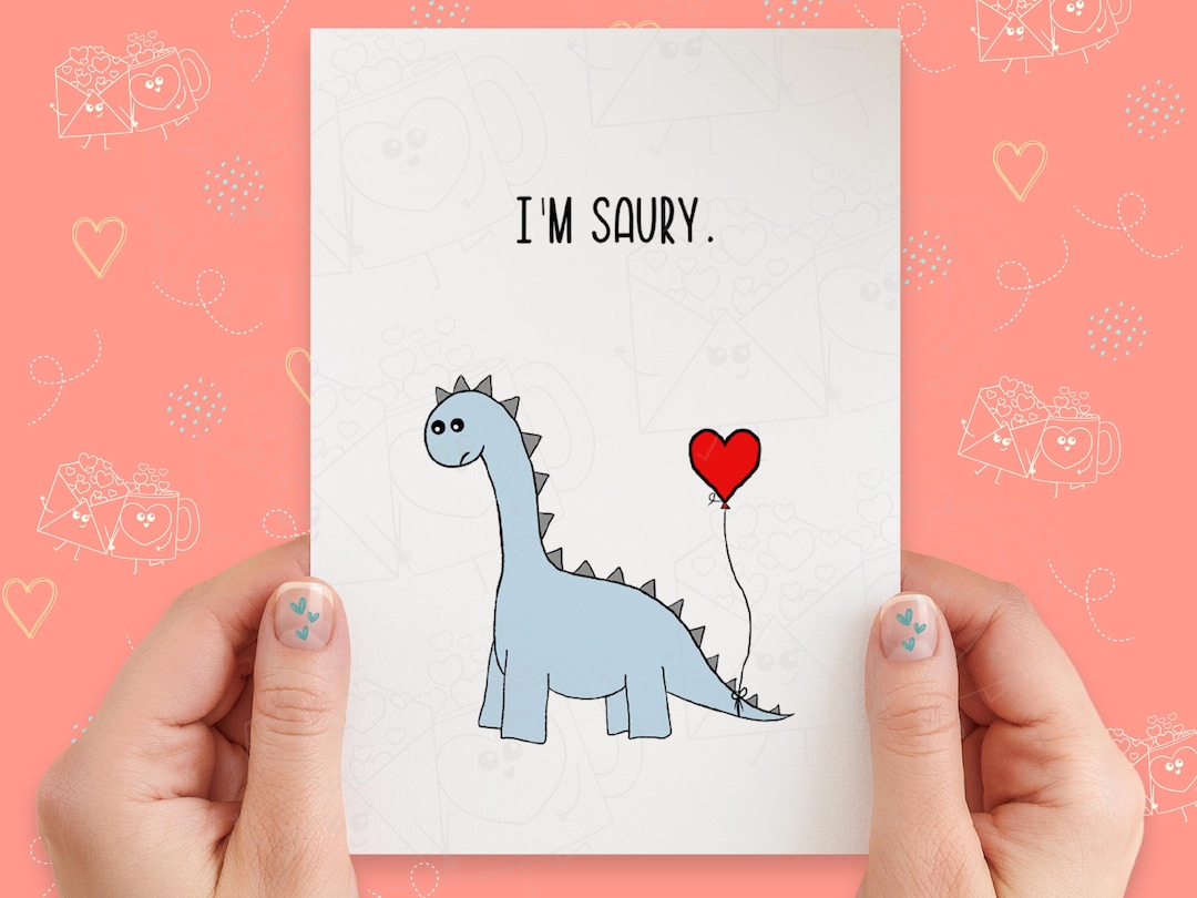 Dinosaur Apology Card | I'm Sorry Card | Sympathy Card | Cute Handmade ...