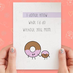 Donut Card for Mom | Happy Mother's Day Card | Mom Birthday Card ...