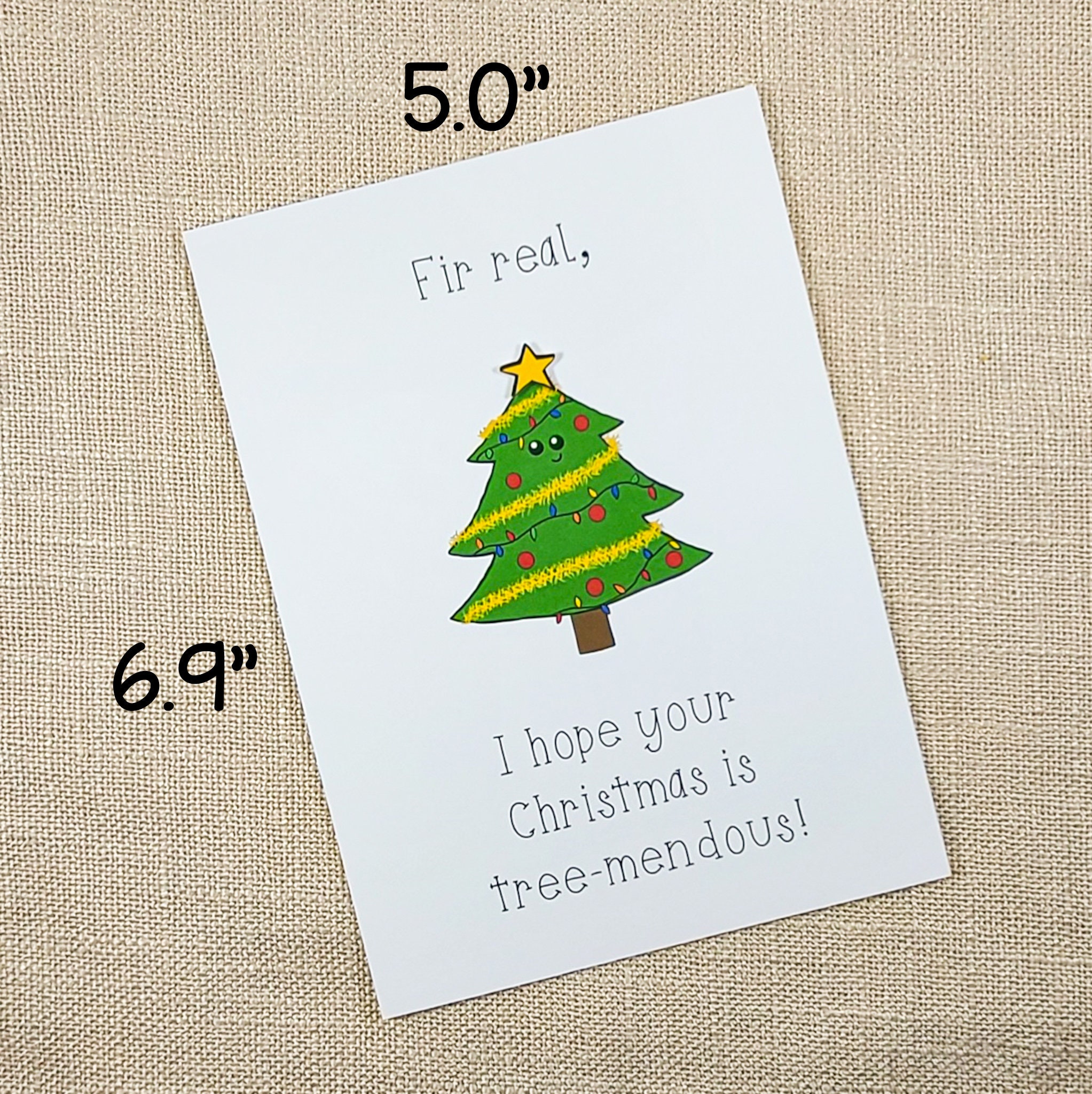 Christmas Tree Punny Christmas Card Funny Christmas Card | Etsy