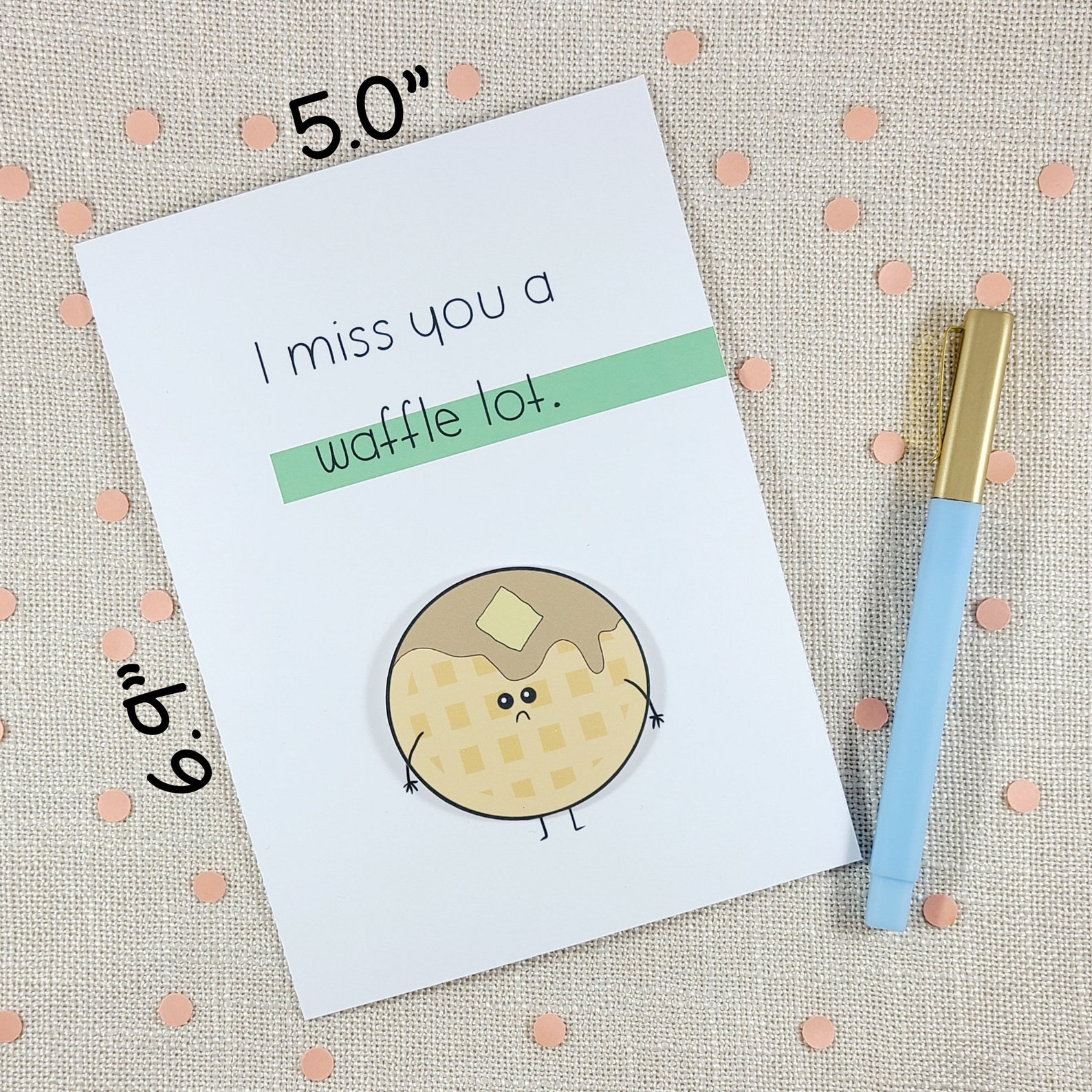A Waffle Lot Card Missing You Card I Miss You Card Long - Etsy