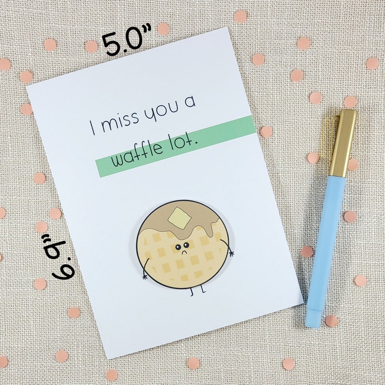 Funny Missing You Card Funny Pun Card Waffle Lot Card I - Etsy