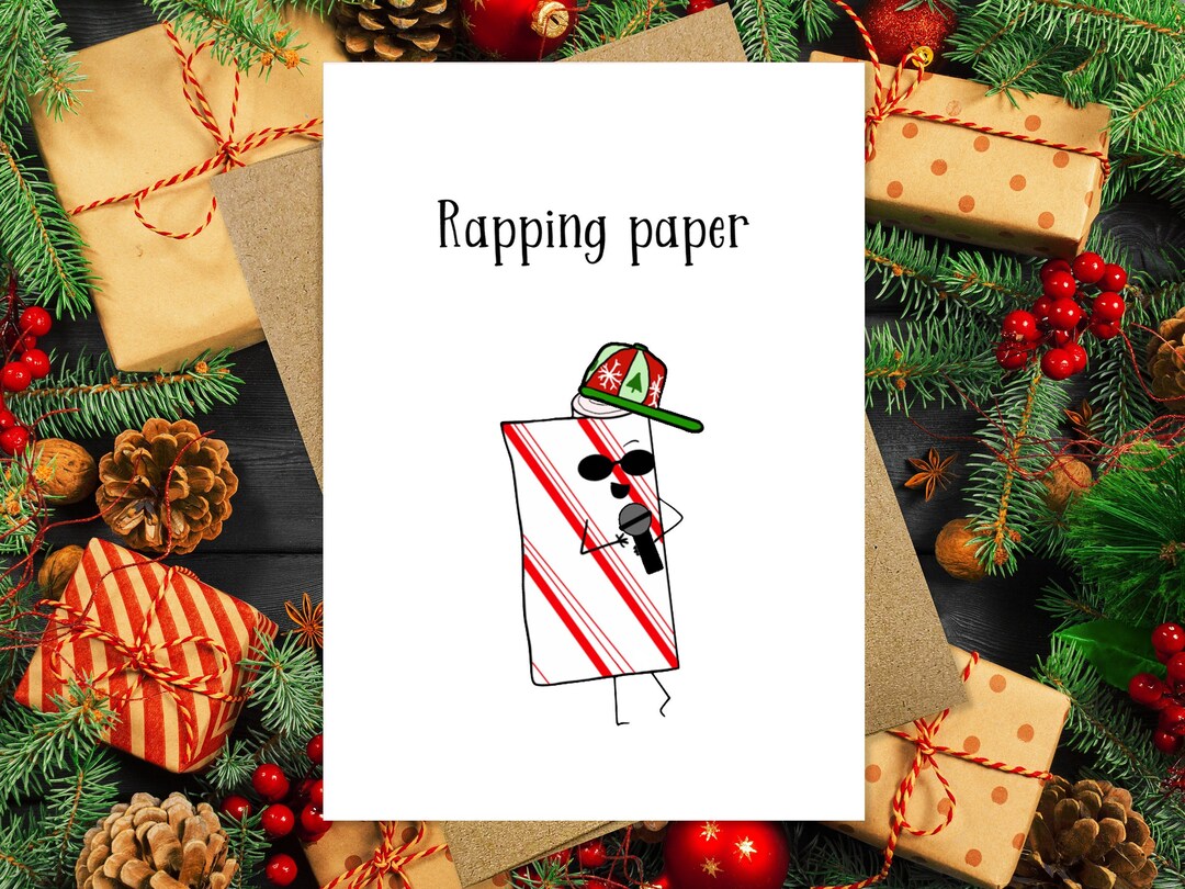 Rapping Paper Funny Christmas Card Christmas Wrapping Paper - Etsy