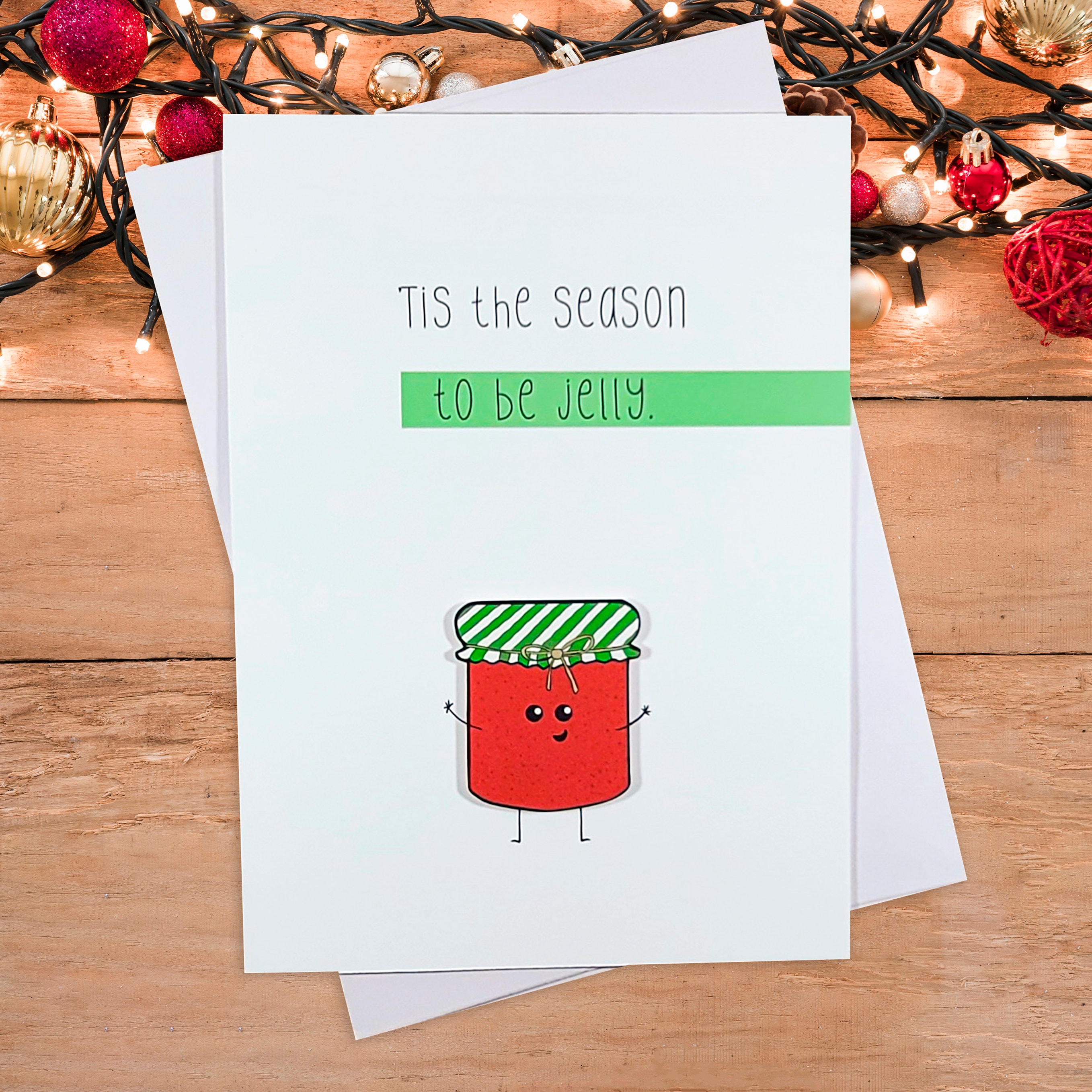 Jelly Christmas Card Funny Christmas Pun Card Deck the | Etsy