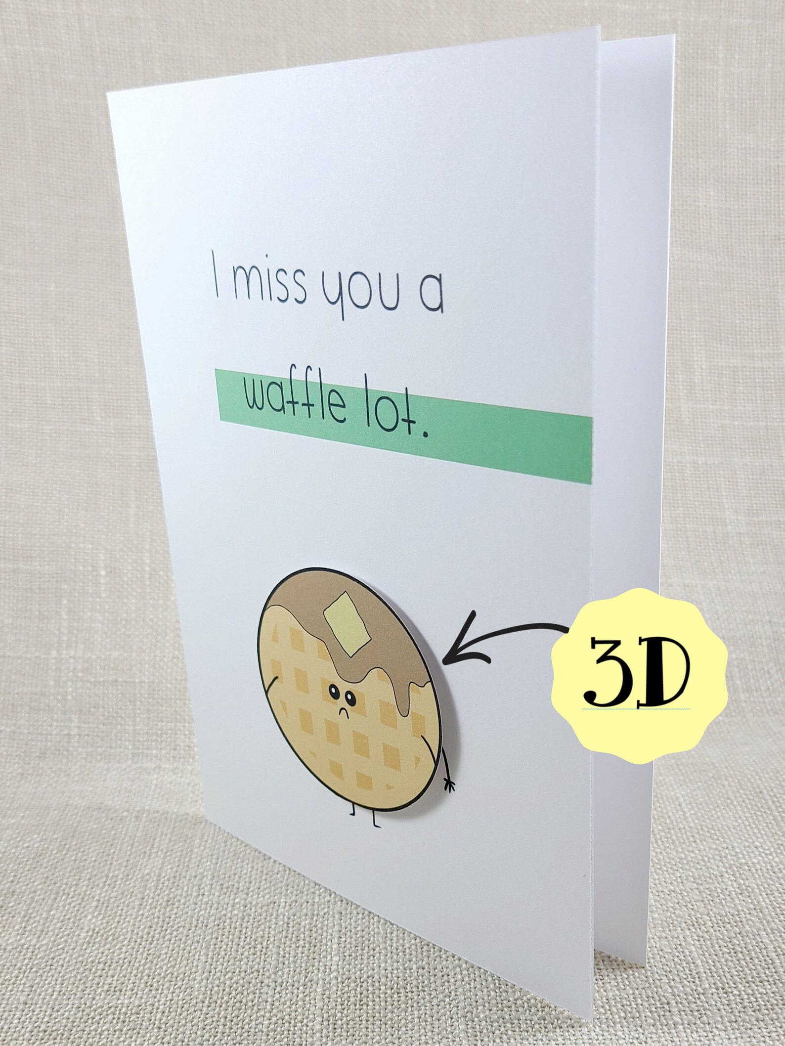 A Waffle Lot Card Missing You Card I Miss You Card Long - Etsy