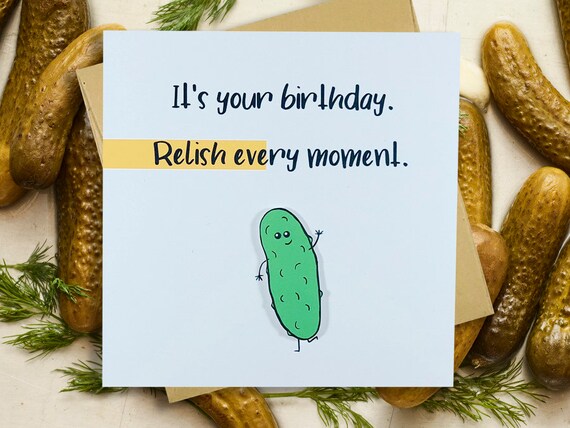Pickle Birthday Card Happy Birthday Card Funny Birthday | Etsy