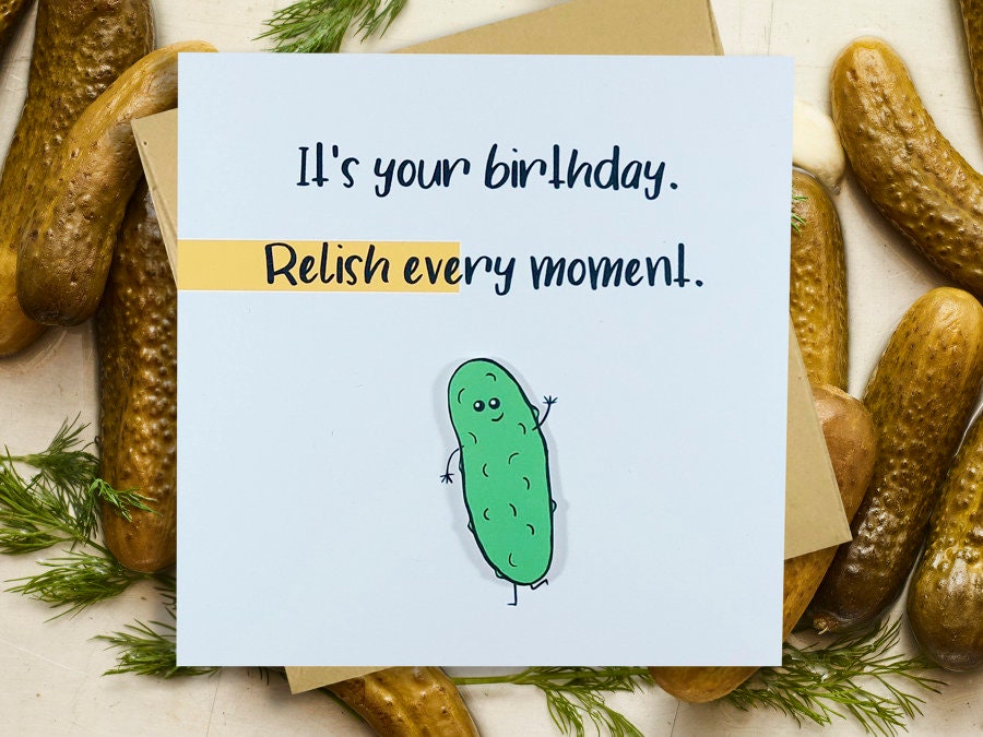 Pickle Birthday Card Happy Birthday Card Funny Birthday | Etsy