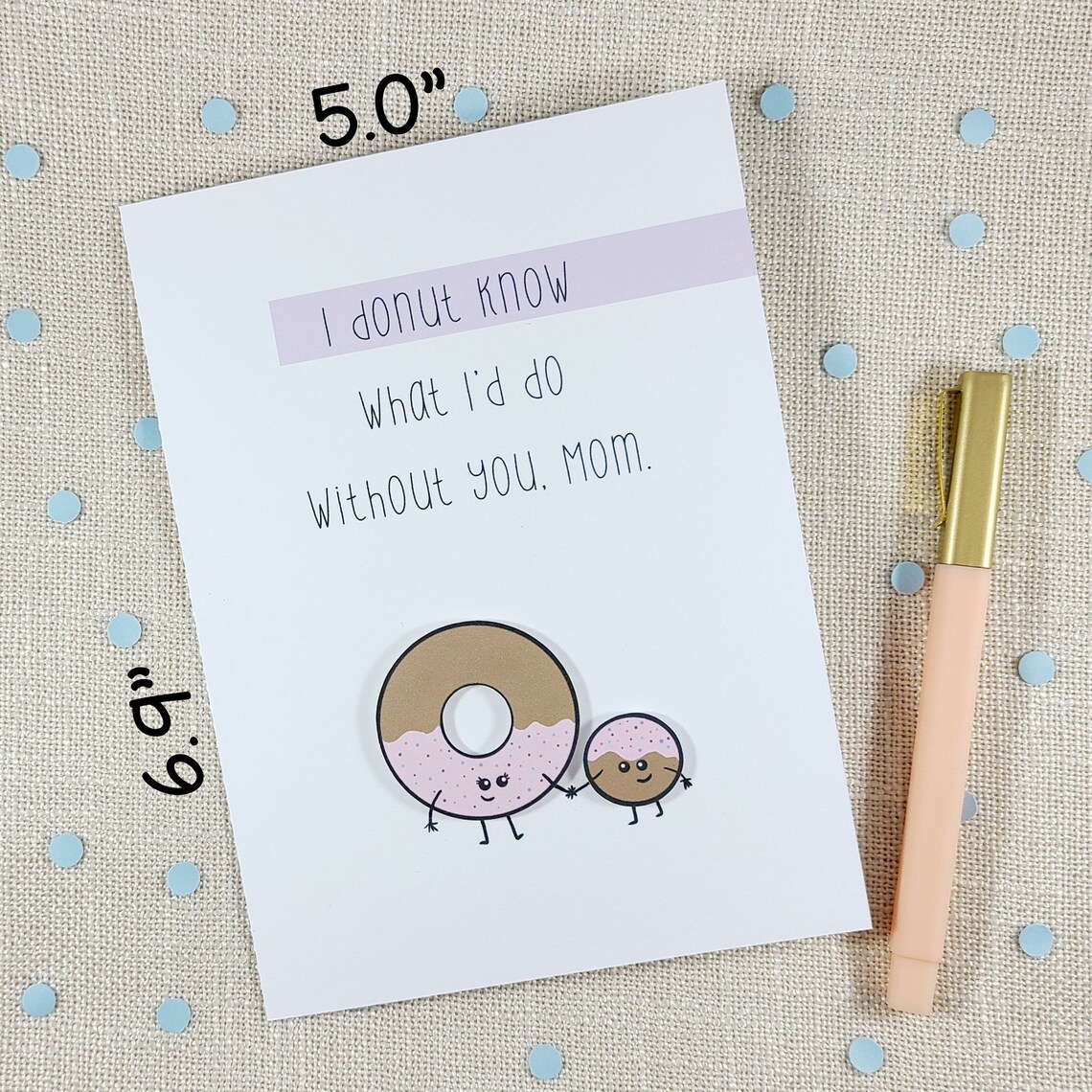 Donut Card for Mom Happy Mother's Day Card Mom | Etsy