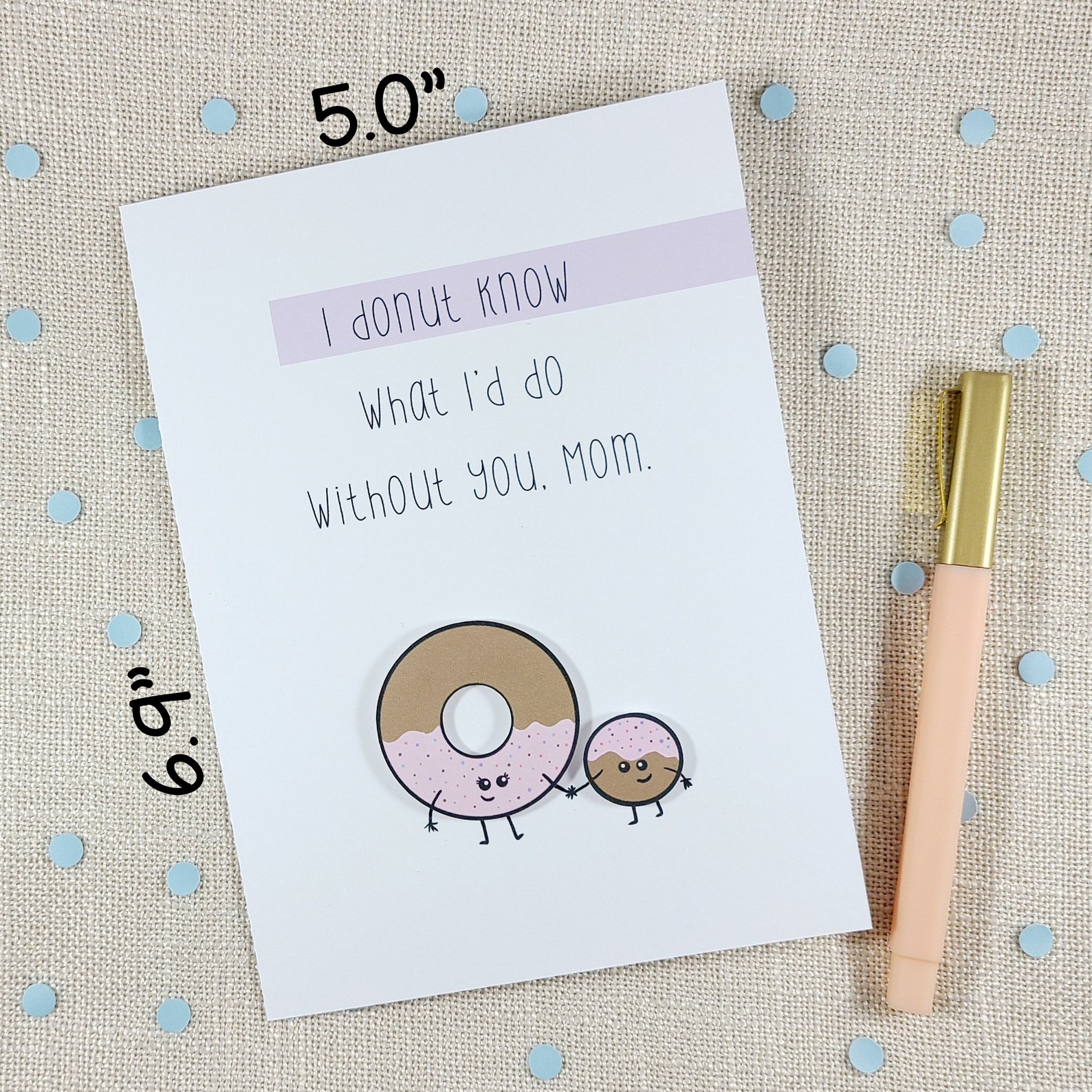 Donut Card for Mom Happy Mother's Day Card Mom | Etsy