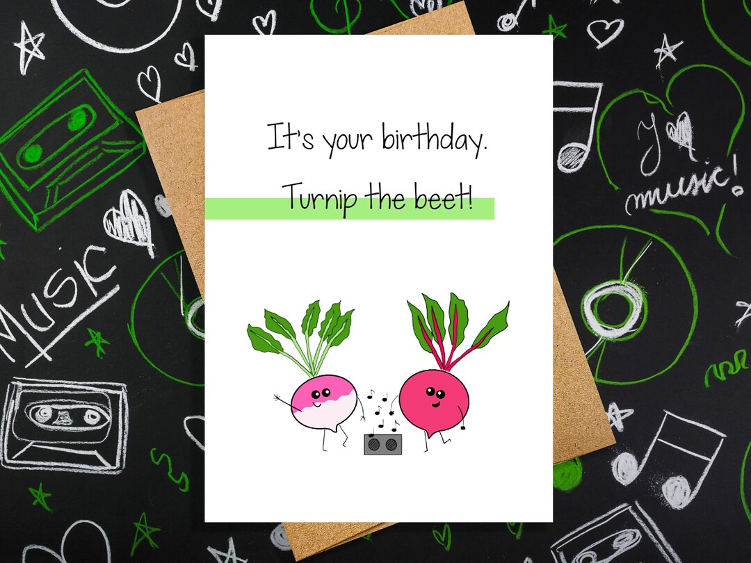 Turnip the Beet Birthday Card Funny Birthday Card Birthday Pun Card ...