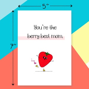 Berry Best Mom Card Happy Mother's Day Card Mom Birthday Card Cute Pun ...