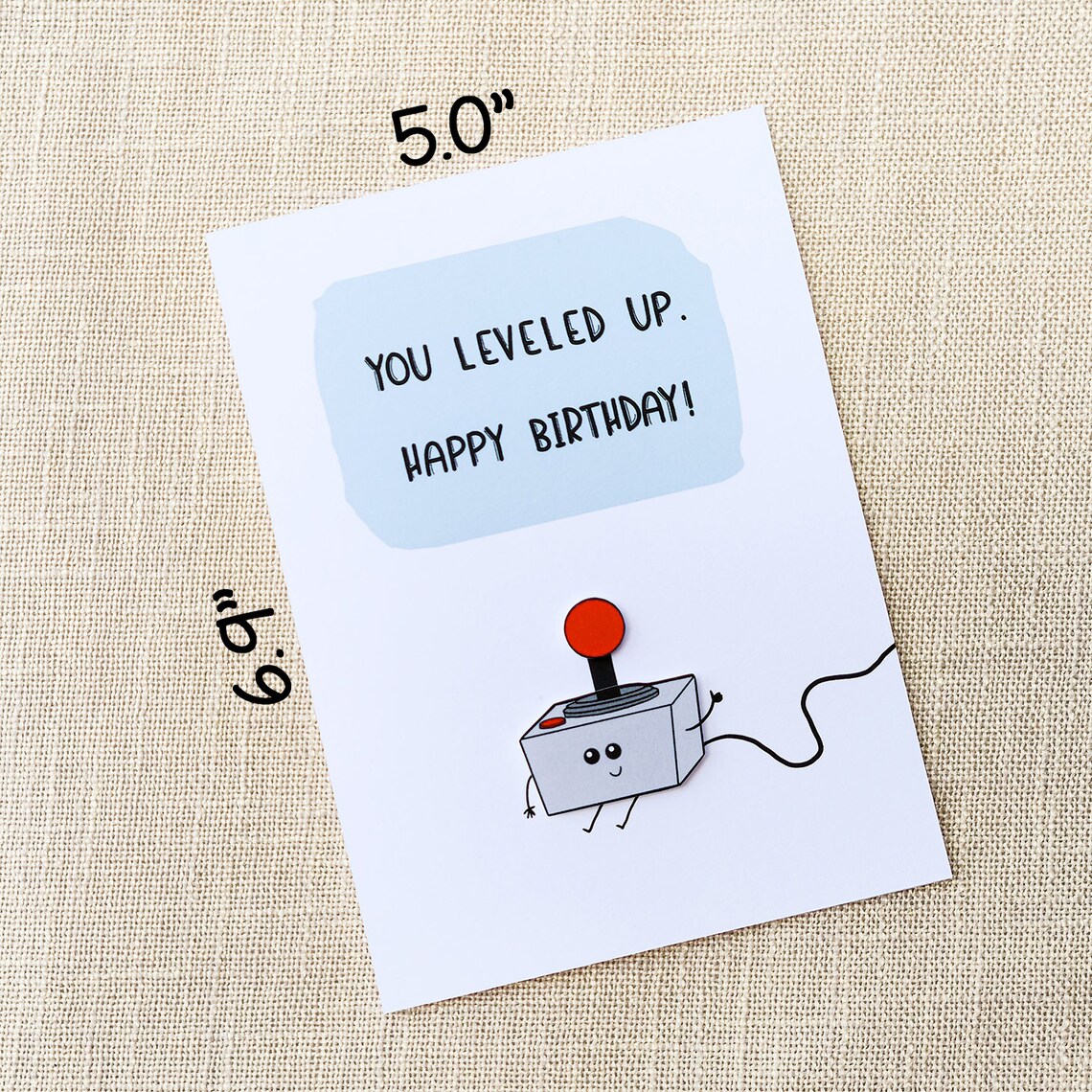 Leveled up Birthday Card Video Game Birthday Joystick Card - Etsy