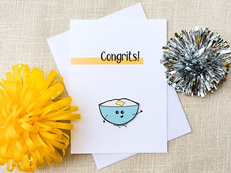 Grits Congratulations Card Funny Pun Card Congrats Card | Etsy