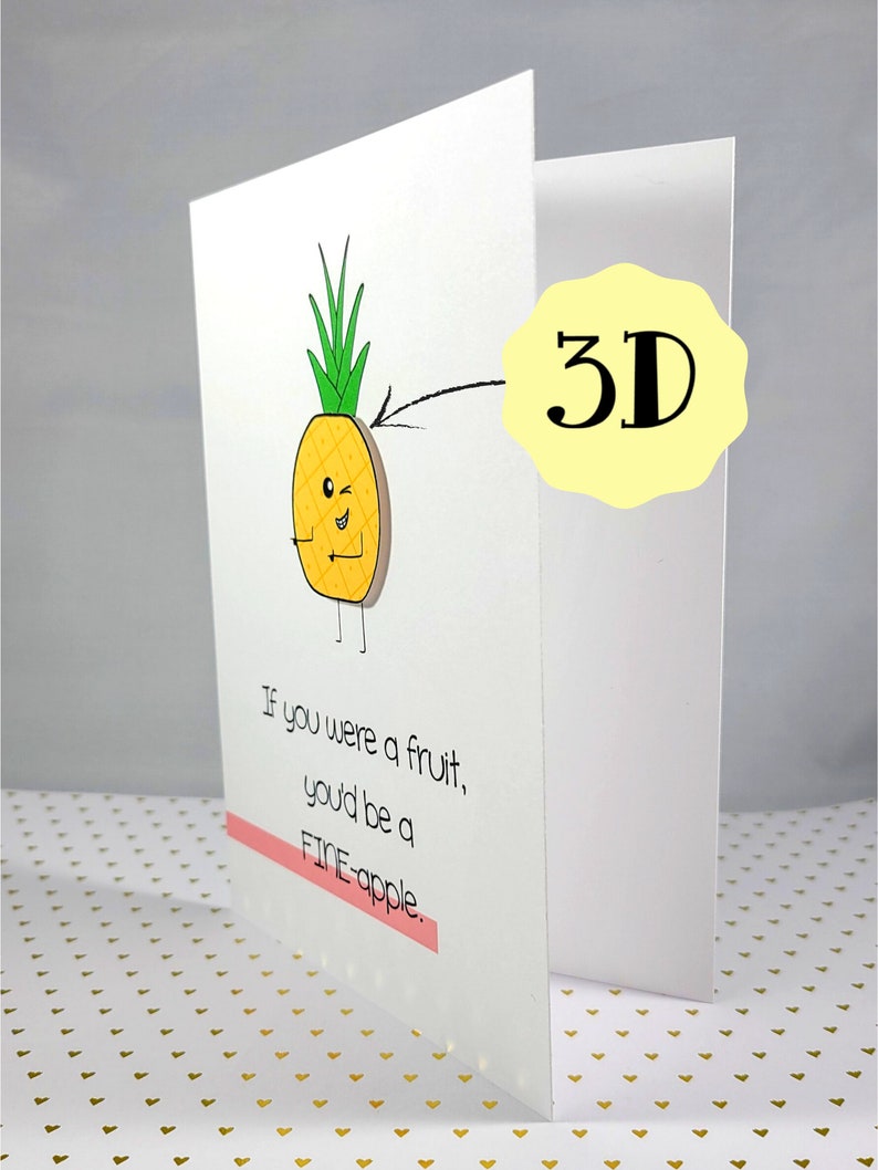 You'd Be A Fine-apple Pineapple Greeting Card I Love - Etsy