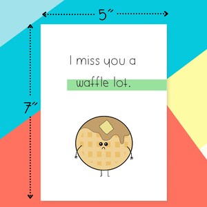 A Waffle Lot Card Missing You Card I Miss You Card Long Distance Funny ...