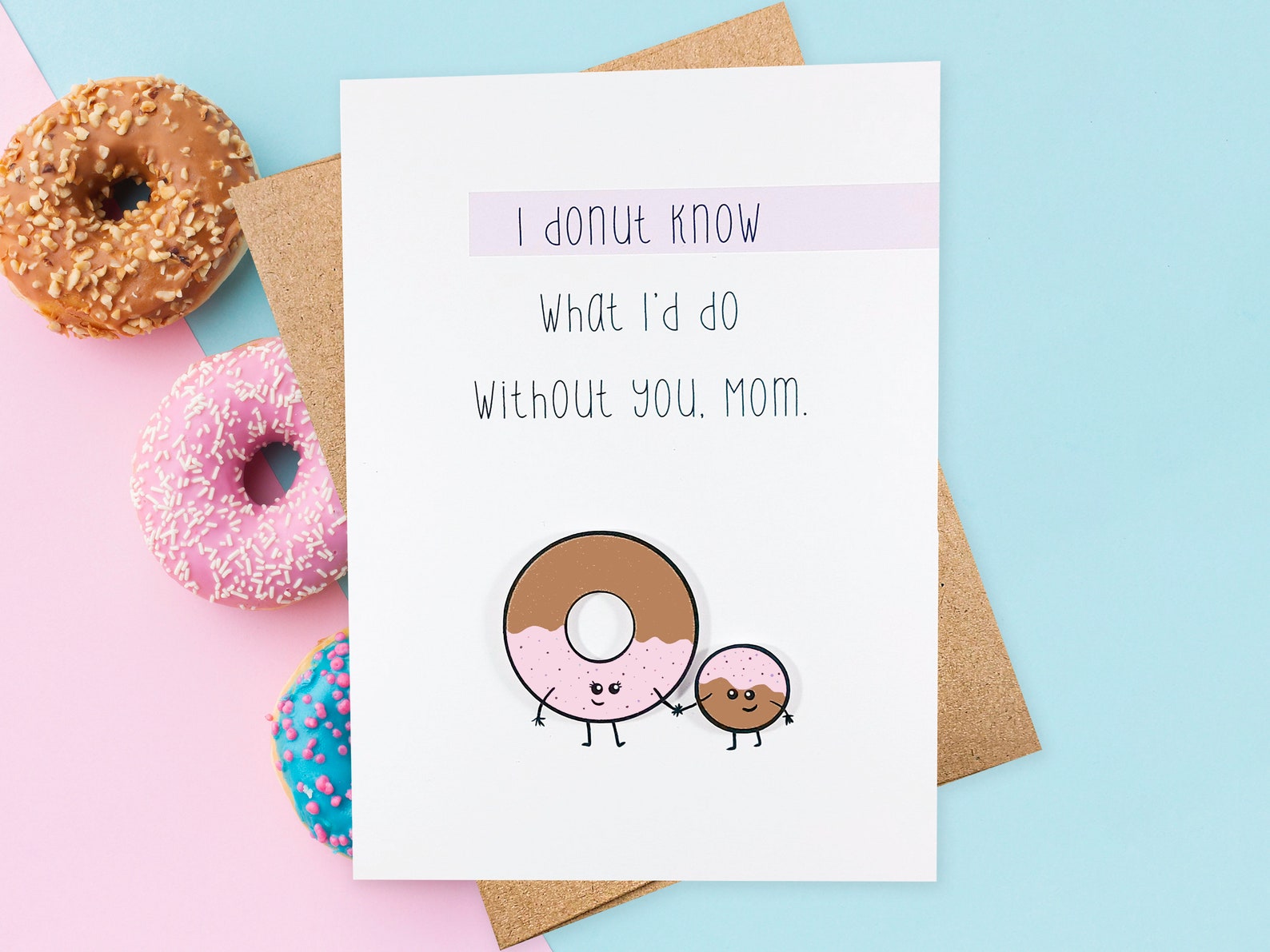 Donut Card for Mom Happy Mother's Day Card Mom | Etsy