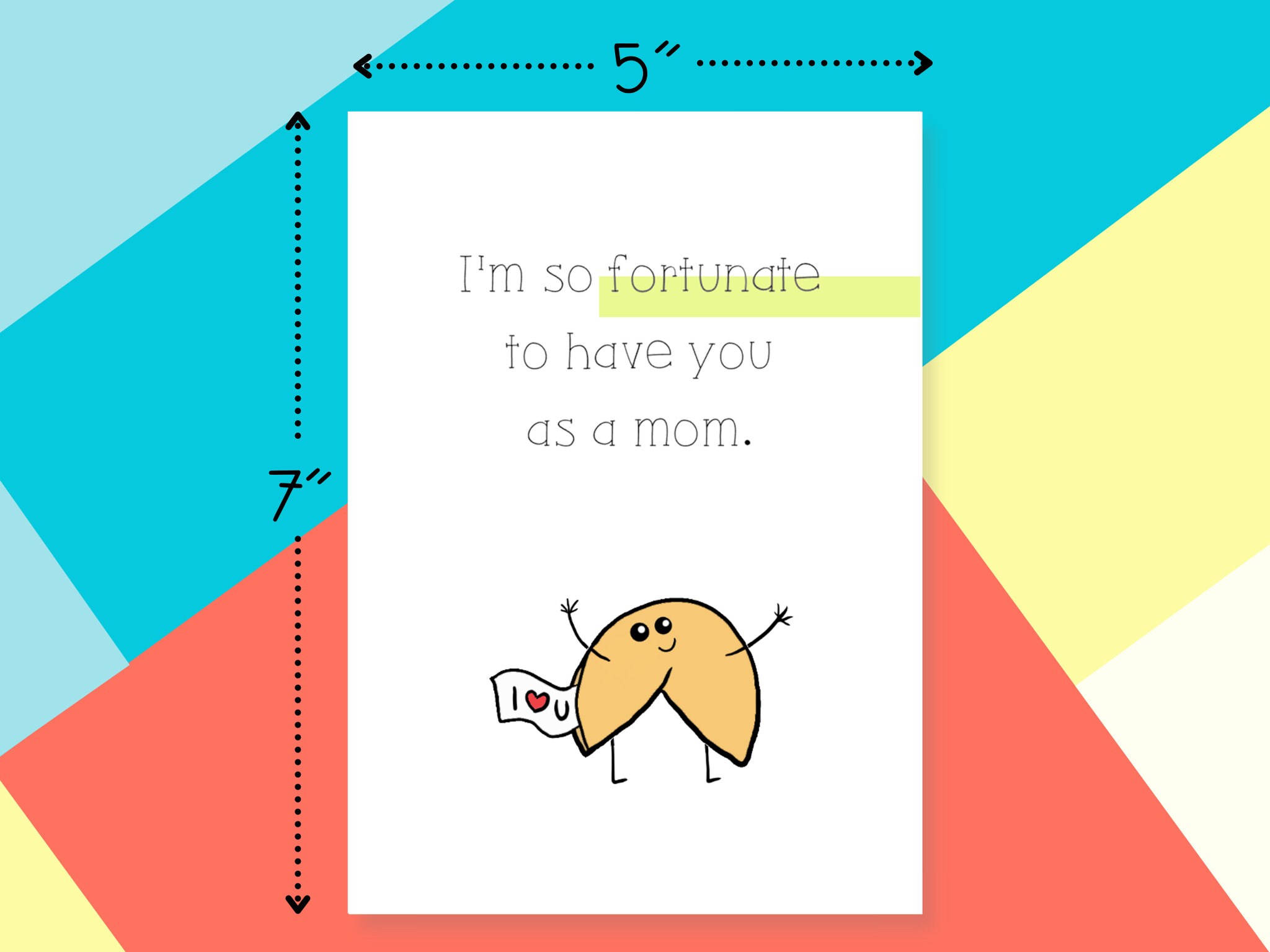Fortune Cookie Card for Mom Mom Birthday Card Happy - Etsy