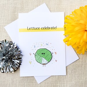 Lettuce Celebrate Card Funny Pun Card Celebration Card | Etsy