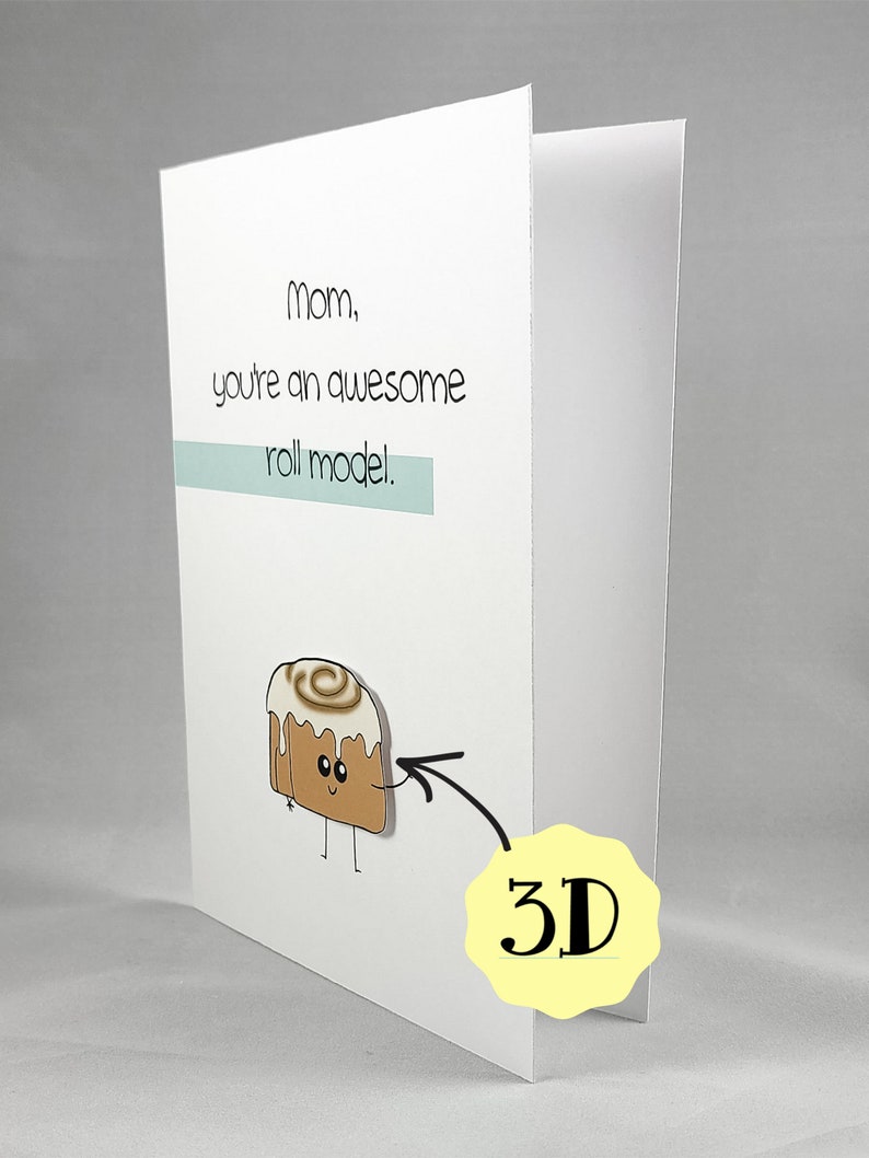 Cinnamon Roll Model Card for Mom Funny Mother's Day Card - Etsy