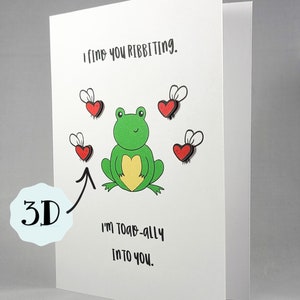 Frog Love Card Funny Valentine Card Cute Valentine's | Etsy
