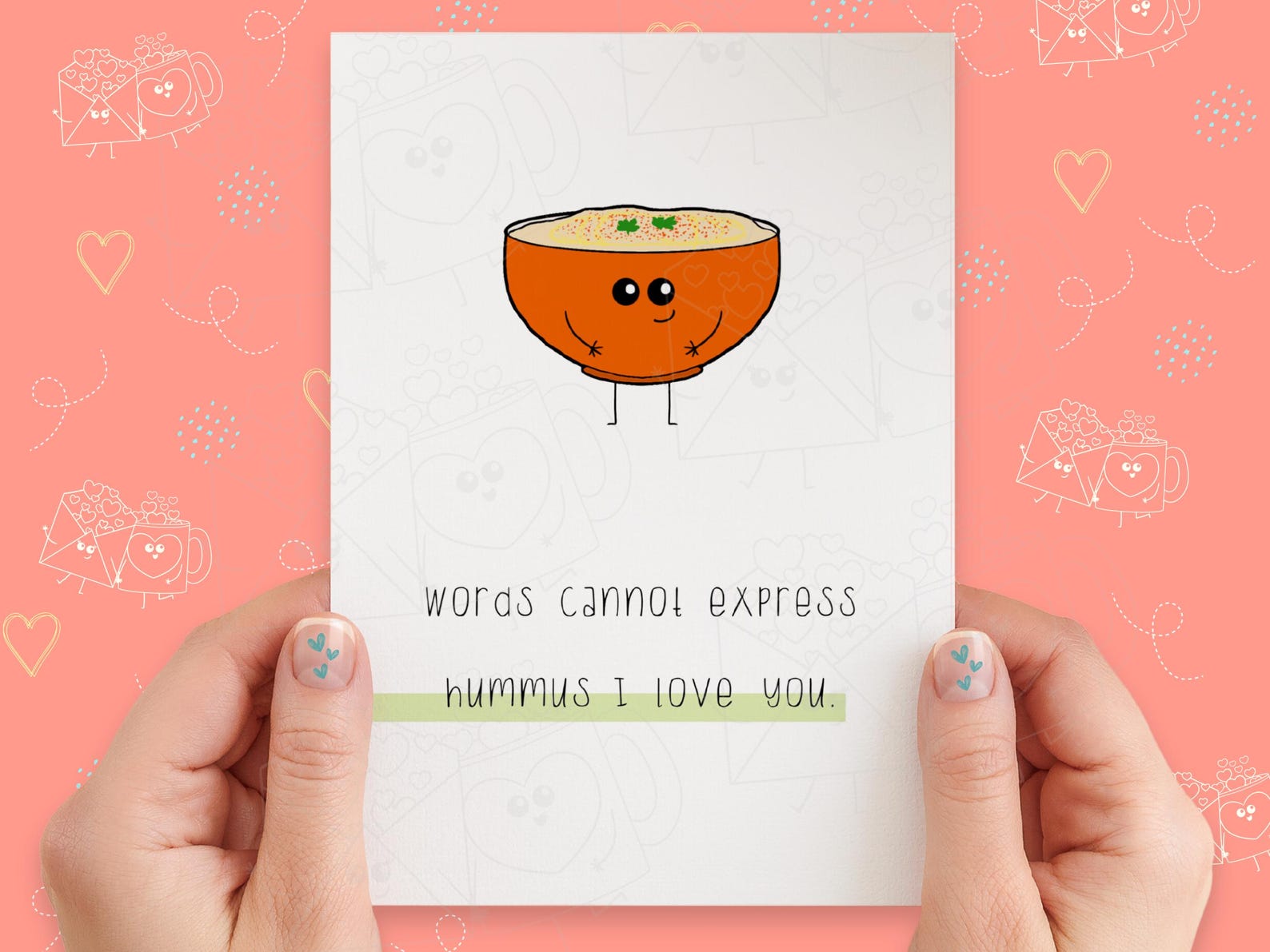 Hummus I Love You Greeting Card | I Love You Card | Funny Valentine ...