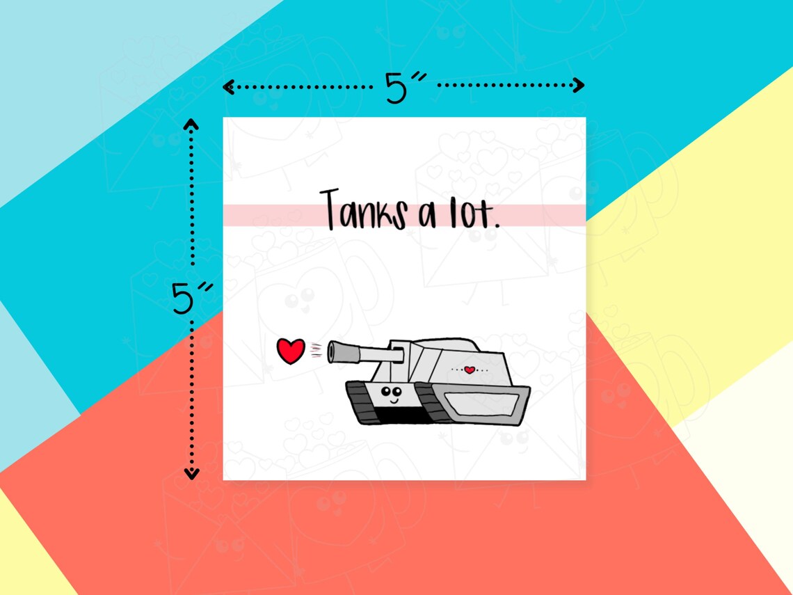 Tanks A Lot Thank You Card | Cute Thank You Card | Funny Pun Card ...