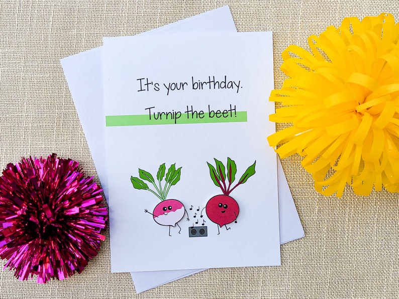 Turnip the Beet Birthday Card Funny Birthday Card Birthday | Etsy