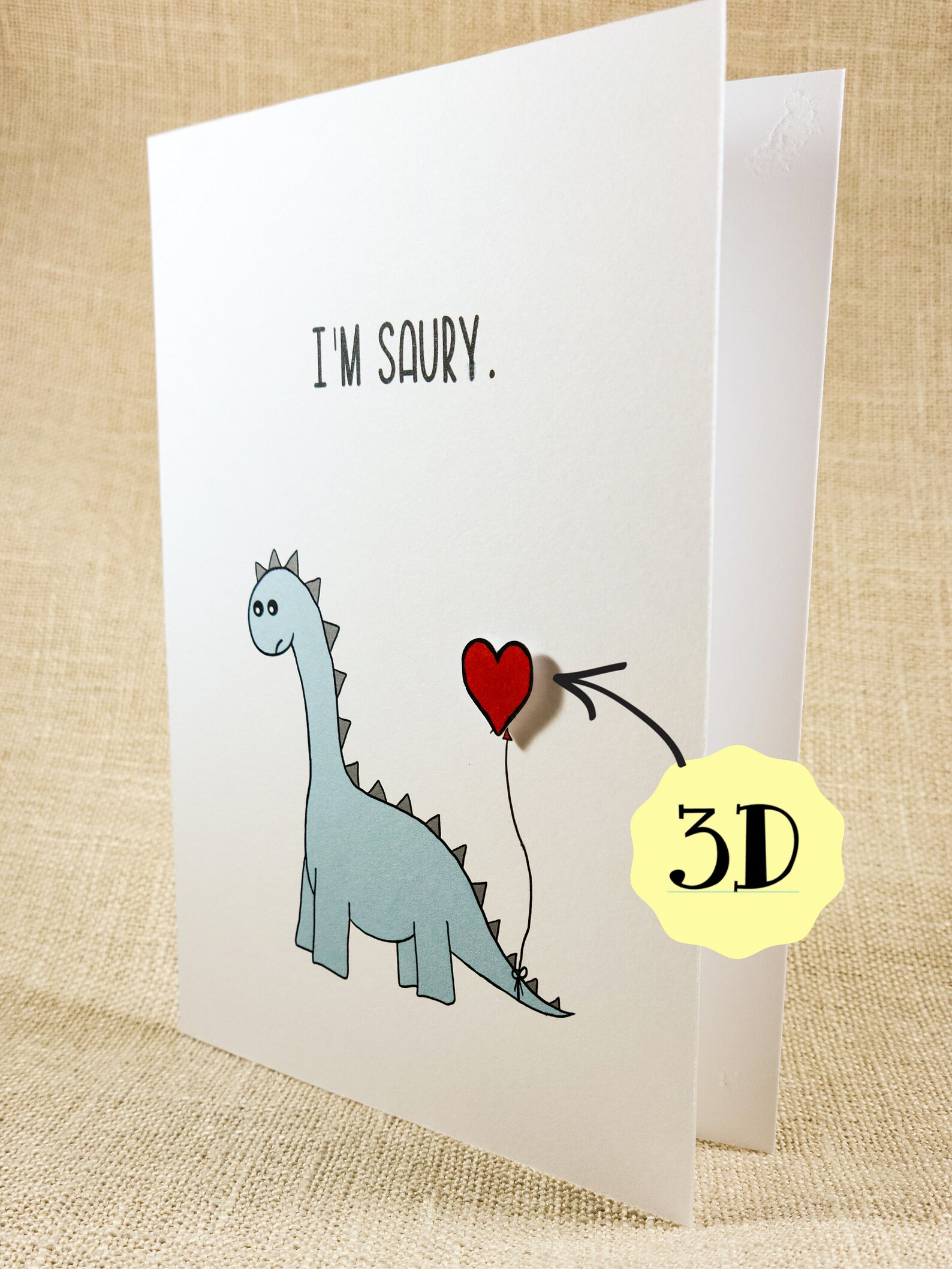 Dinosaur Apology Card I'm Sorry Card Sympathy Card | Etsy