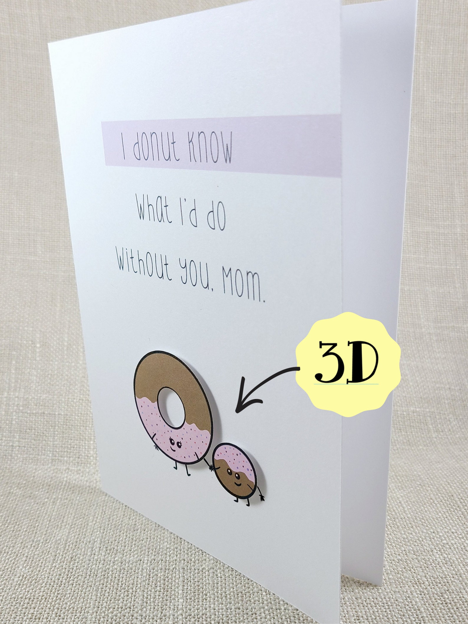 Donut Card for Mom Happy Mother's Day Card Mom | Etsy
