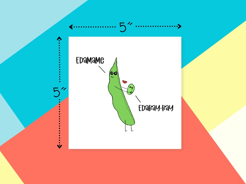 Edamame Pun Card Funny Card Funny Baby Shower Card Funny - Etsy