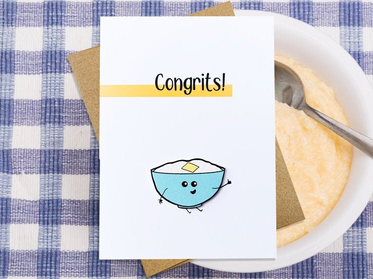 Grits Congratulations Card Funny Pun Card Congrats Card | Etsy