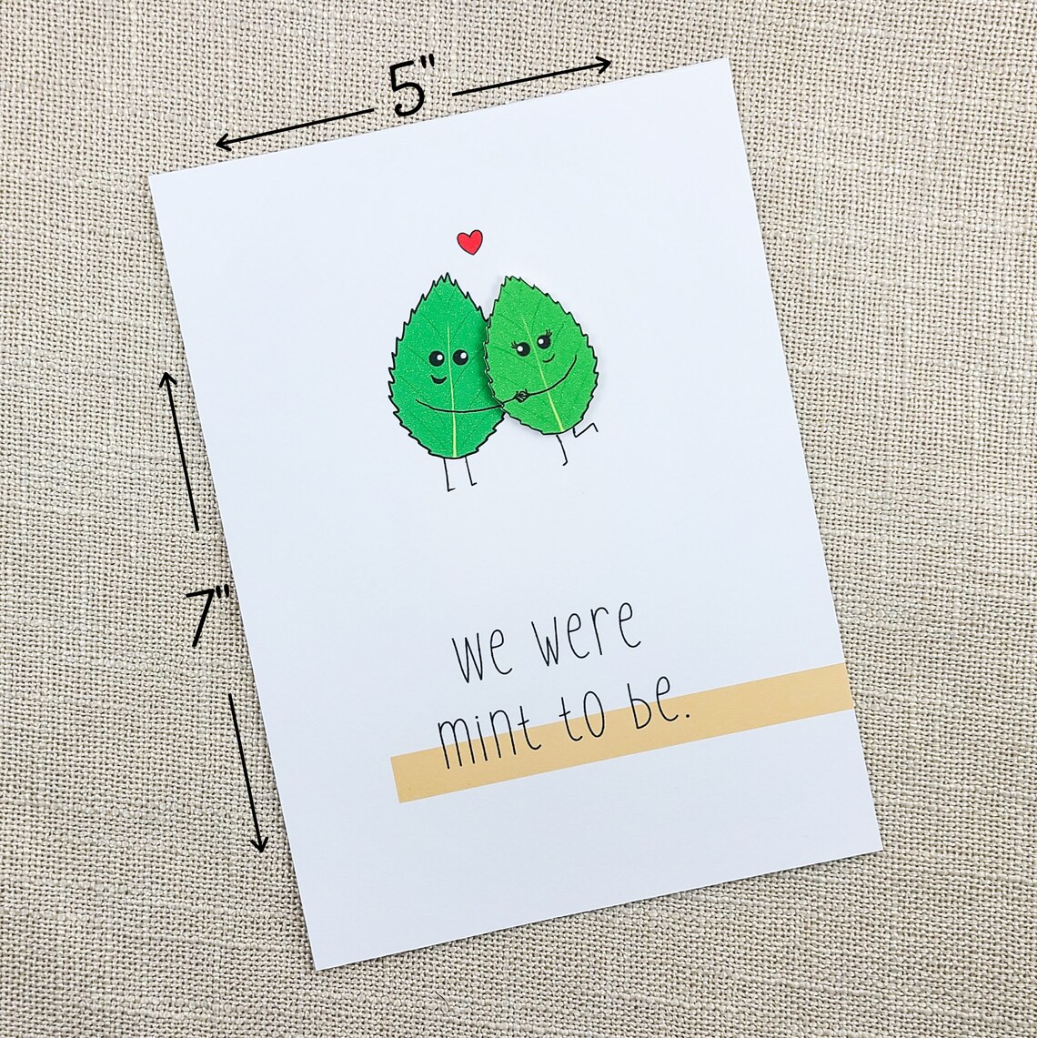 Mint to Be Cute Love Card Funny Valentine Card Kawaii | Etsy