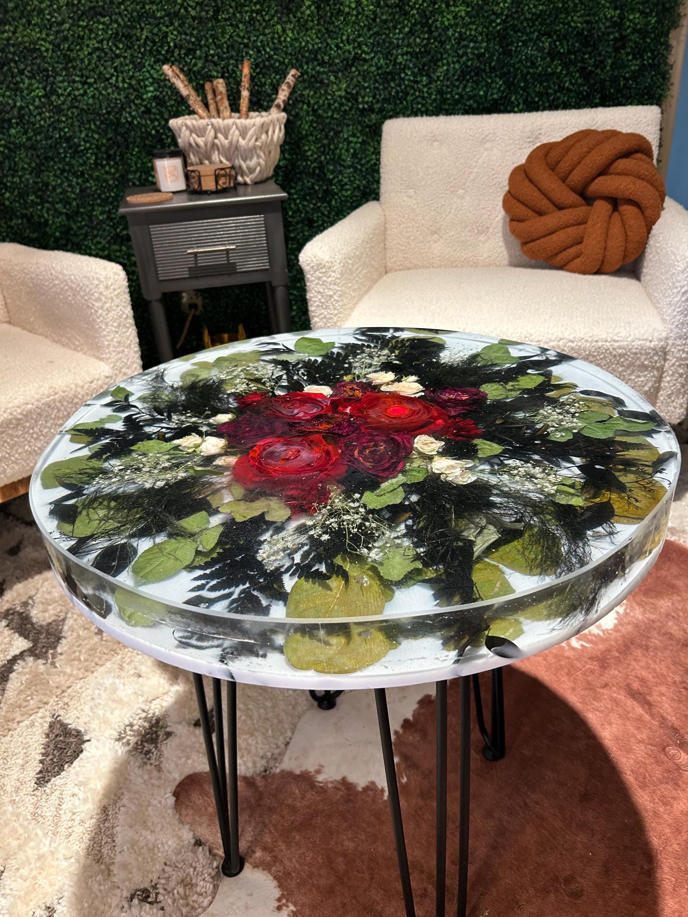 CUSTOM Extra Large 24 Floral Epoxy Table ,bouquet Preservation,wedding ...