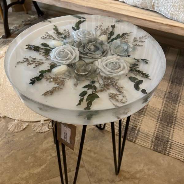 Custom Floral Epoxy Table - Etsy
