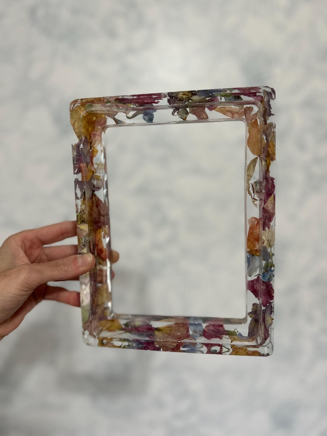 Custom* Resin Pressed Dried Floral Resin Picture Frame• Perfect Gift ...