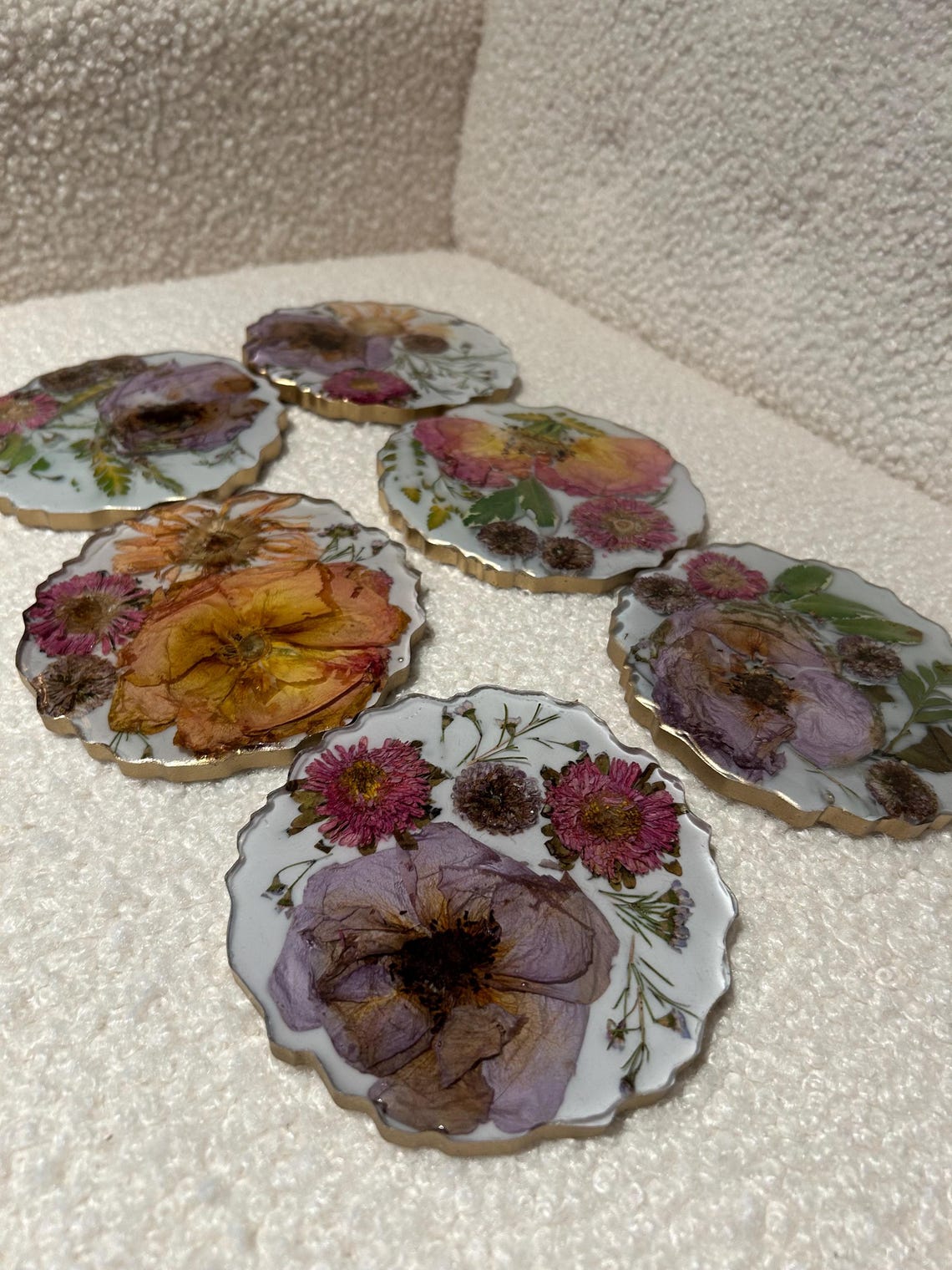 CUSTOM *wedding Modern Drink Coasters, Preserved Bouquet Resin Coasters ...