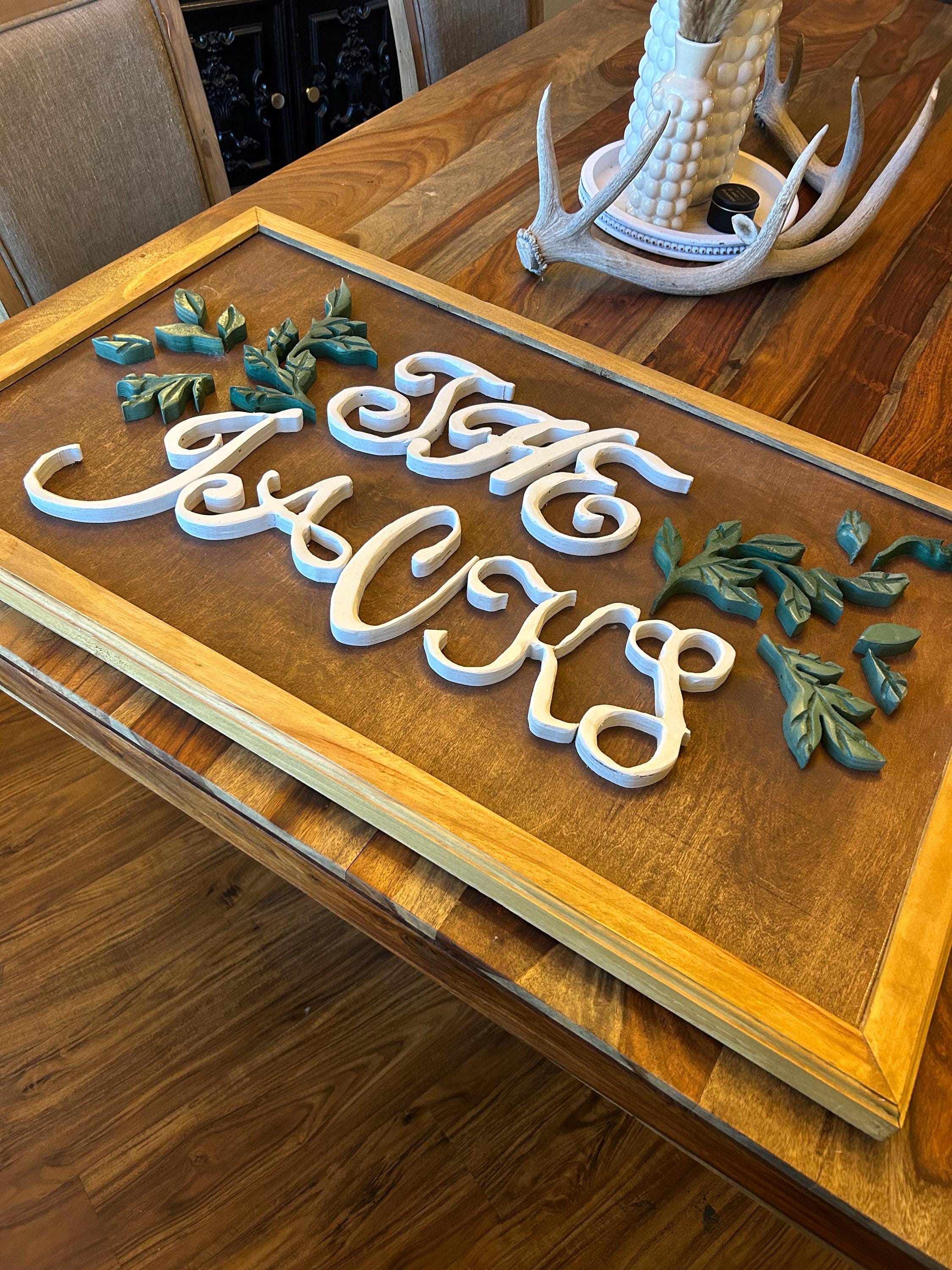 DEPOSIT ONLY* Intarsia Custom Wood Sign, Scroll Work Buisness Logo ...