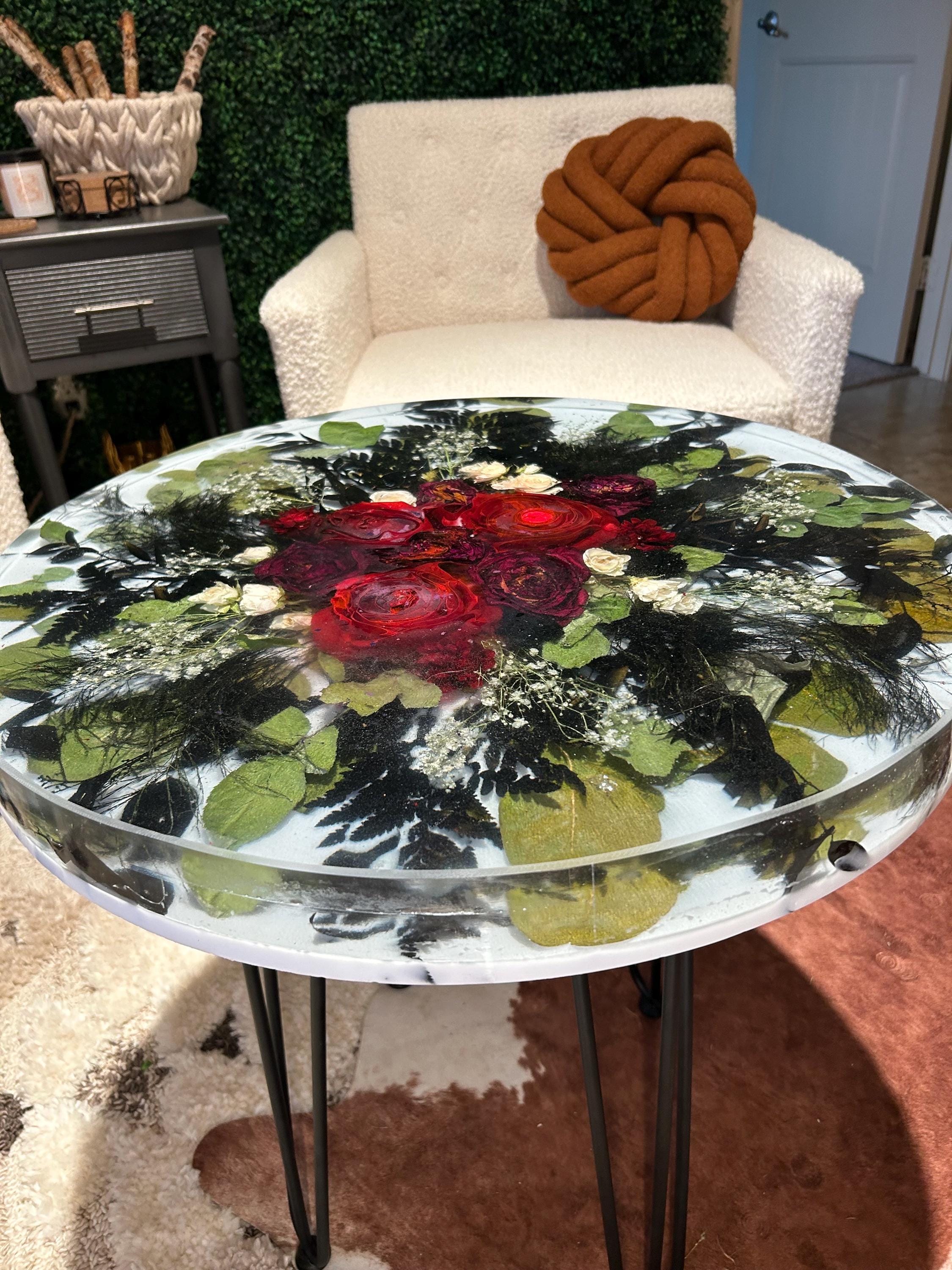 CUSTOM Extra Large 24 Floral Epoxy Table ,bouquet Preservation,wedding ...